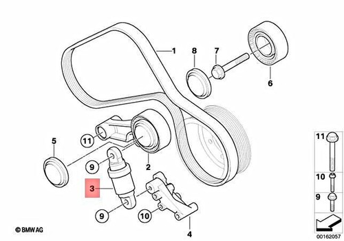 Genuine BMW E90 E90N E92 E92N E93 E93N Cabrio Belt Tensioner OEM ...