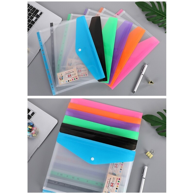 Clear Plastic Wallet Binder Folder with 11 Holes File Binder Pocket ...