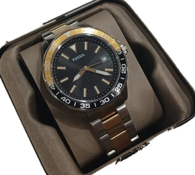 Fossil BQ2507 Bannon Stainless Steel Black Dial 2-tone Men Watch for ...