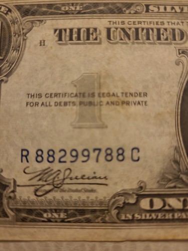 Fancy Serial Number $1 Dollar Bill Rare US SILVER CERTIFICATE 1935A ...