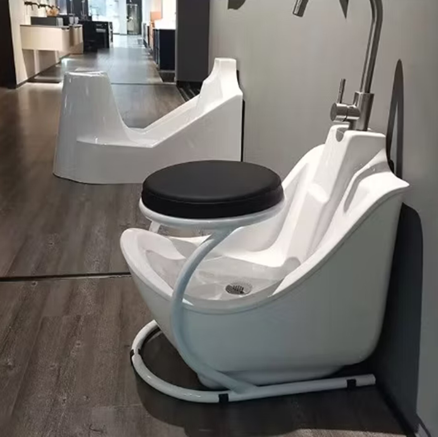 Ablution Wudu Wash Basin with Heavy Duty Chrome Chair Long Tap and Trap ...