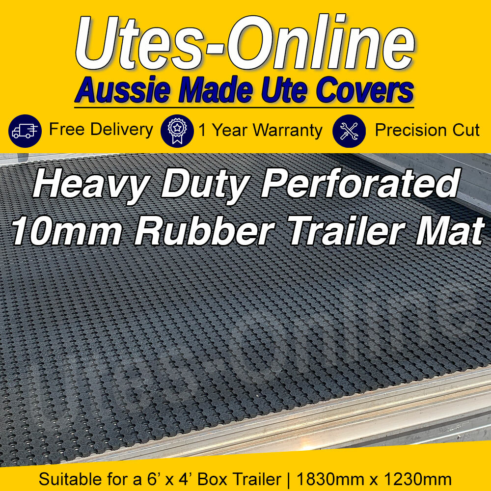 Heavy Duty Perforated Rubber 6 X 4 Trailer Mat 10mm Thick 1830mm X