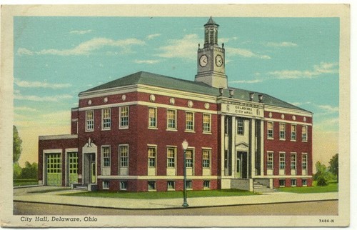 Delaware OH City Hall c1940s Postcard - Ohio | eBay