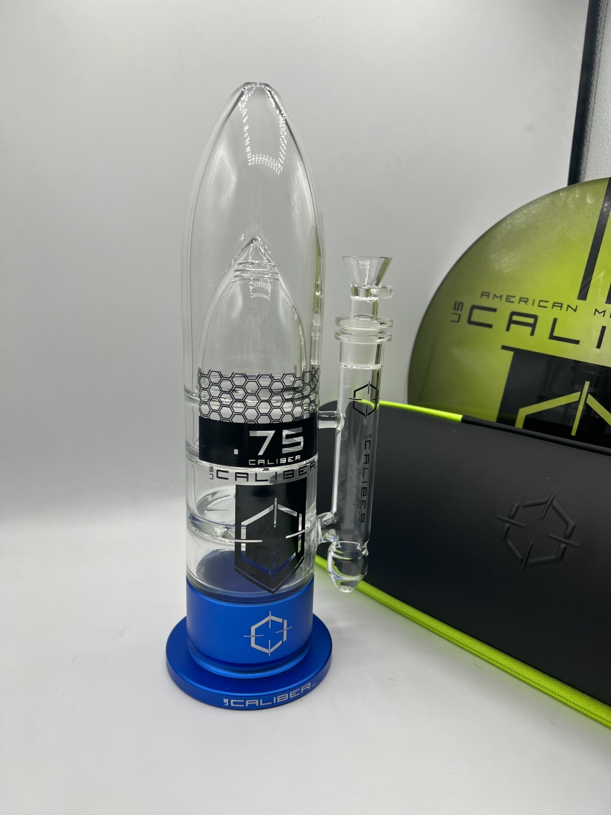 NEW BLUE Glass Water Pipe Hookah Bong USA Made 13" .75 Caliber Twin ...