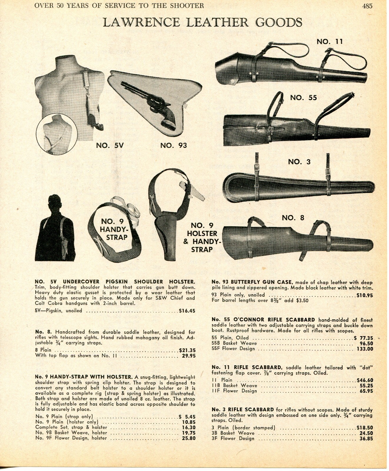 1970 Print Ad of Lawrence Gun Cases O'Connor Rifle Scabbard Butterfly ...