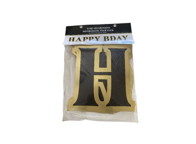 HAPPY BDAY Yard Sign Decoration Black Gold | eBay