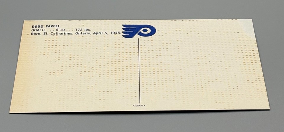 Early 1970s - Doug Favell - Team Postcard - Philadelphia Flyers ...