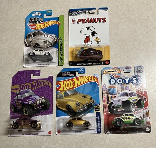 🔥Hot Wheels/ Matchbox Volkswagen Beetle Lot of 5 Includes HERBIE THE ...