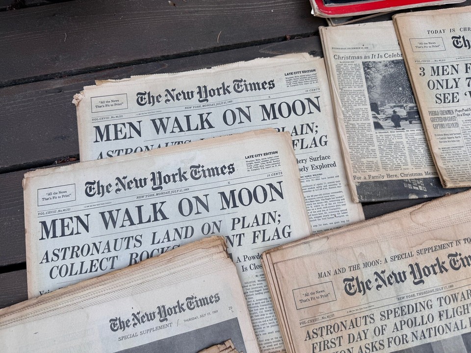 MULTIPLE New York Times NYT newspapers re: moon Landings 1968-1969 | eBay