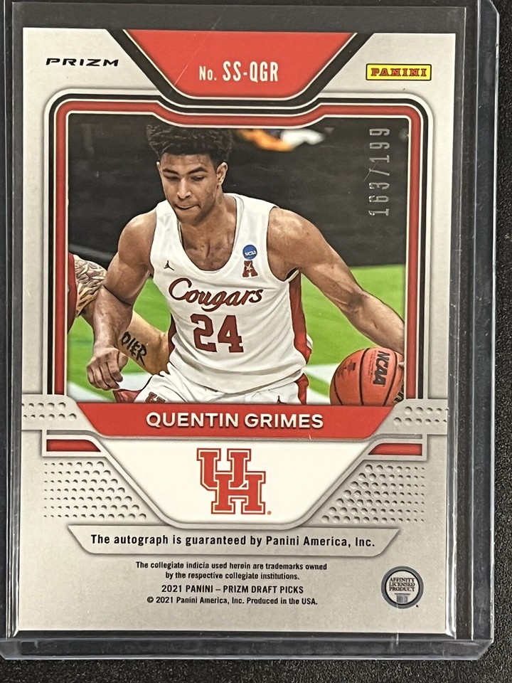 2021 Quentin Grimes /199 Prizm Draft Picks Sensational Signatures Red ...