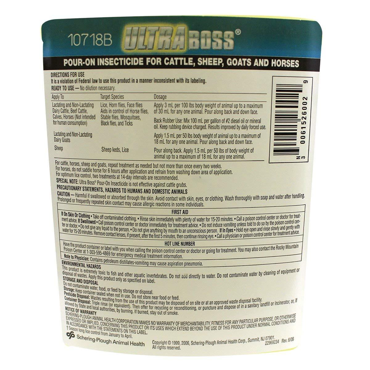Ultra Boss Pour-On Insecticide for Cattle, Sheep, Goats, & Horses 32oz ...