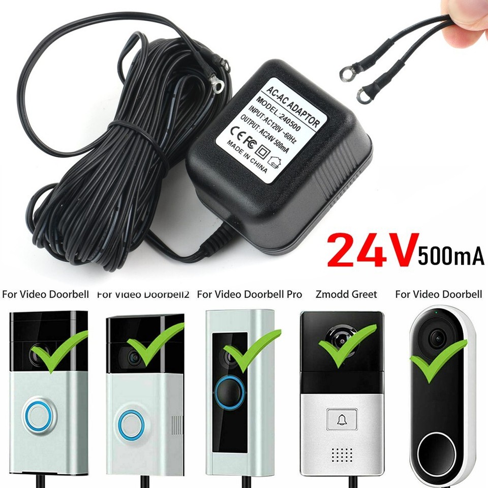 Video Ring Doorbell Power Supply Adapter 24V 18V 1/2Pro Transformer ...