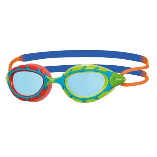Zoggs Predator Junior Swimming Goggles 6 - 14 Years , Red/Green ...