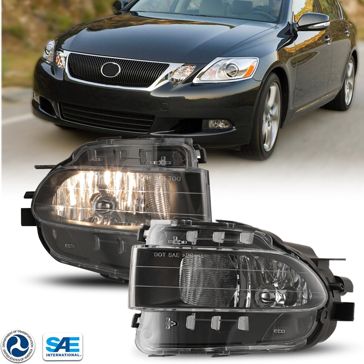 2006-2011 for Lexus GS 300 350 430 450H 460 Fog Lights Front Bumper ...