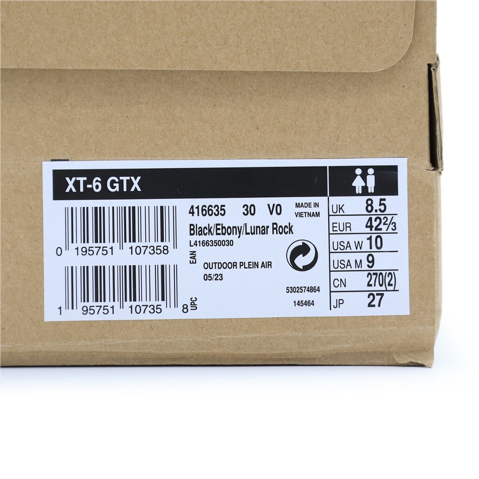 L41663500 Salomon XT-6 CXT GORE-TEX Black Ebony Lunar Rock Grey (Men's ...