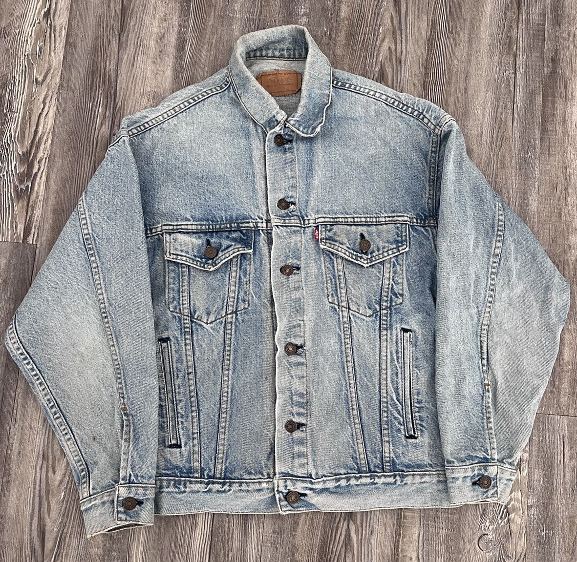 LEVIS Jean Trucker Jacket Men's Light Wash USA Authen… - Gem