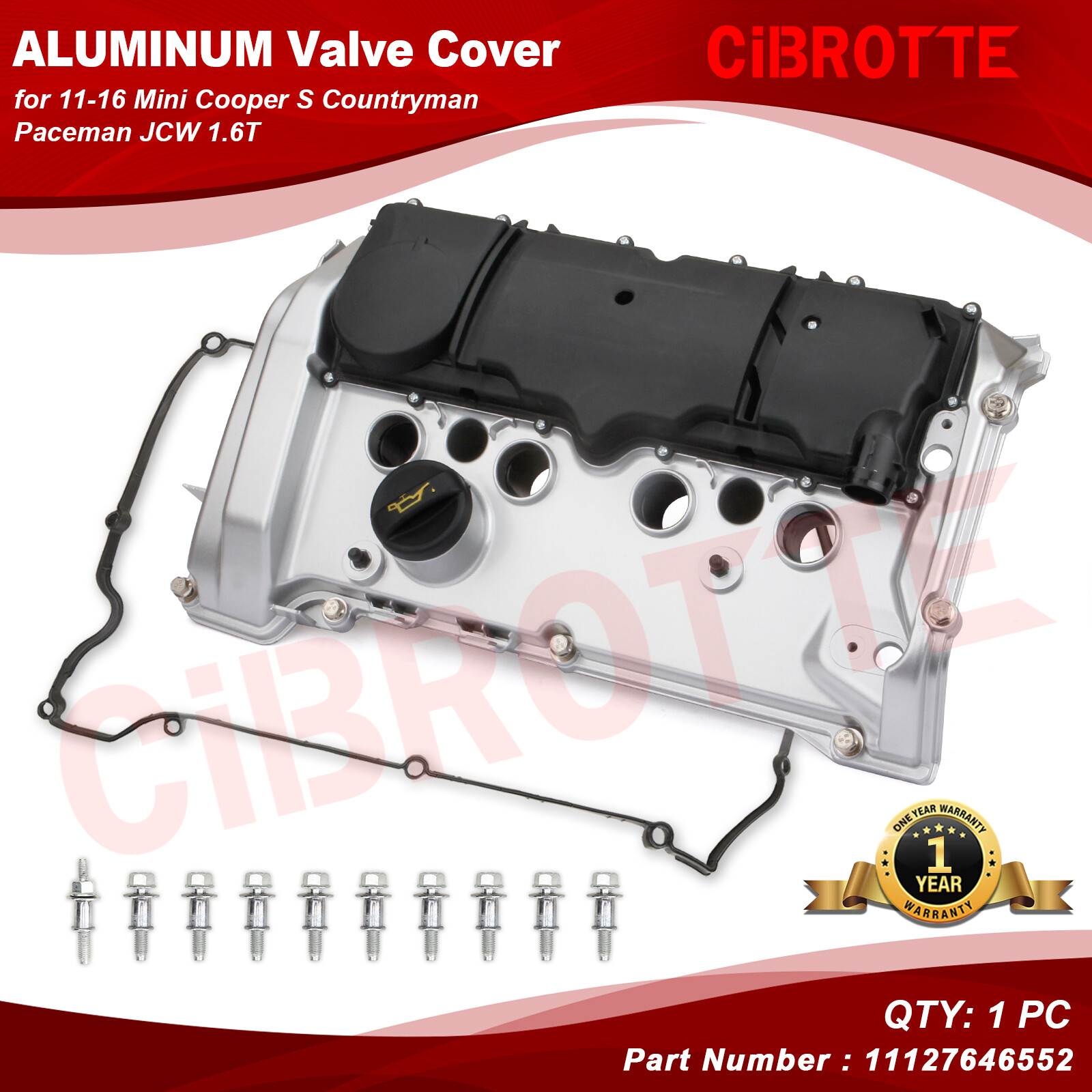 ALUMINUM Valve Cover Kit for 11-16 Mini Cooper S Countryman Paceman JCW ...