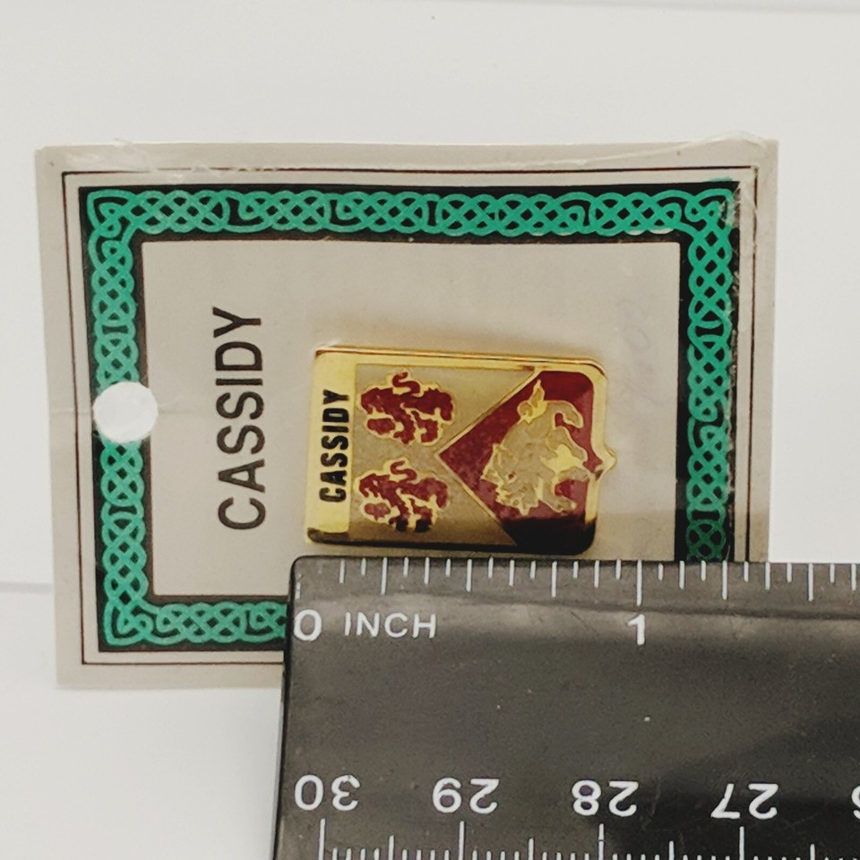 Cassidy Irish Surname Family Crest Coat of Arms Boar & Lions Hat Lapel ...