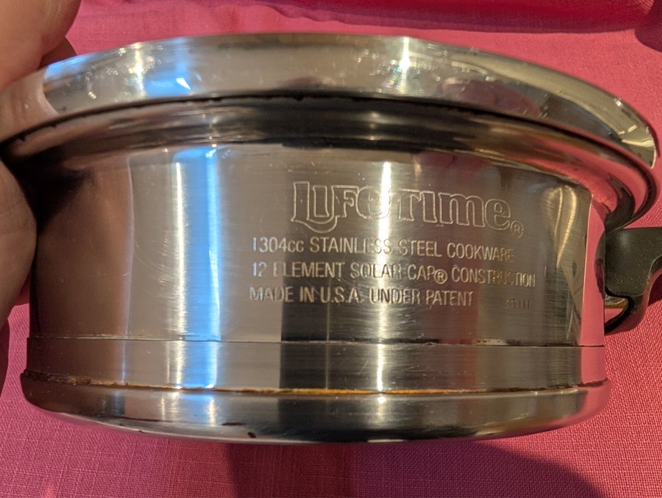 Vintage Lifetime Cookware Stainless Steel 1 QT 7.5" Frying Pan Skillet ...
