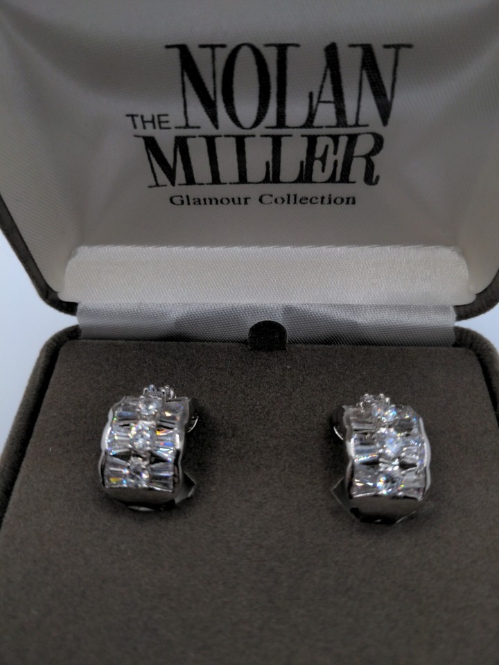 Nolan Miller 2008 Glamour Collection Silver Tone With White Crystal ...