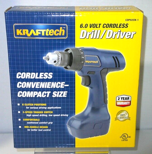 Kraft Tech 6.0v Cordless Drill/Driver CDP02CN-1 NEW! | eBay