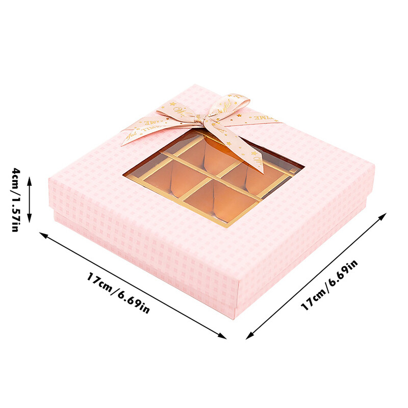 16 Grids Christmas Chocolate Box Gift Packaging Bowknot Window ...