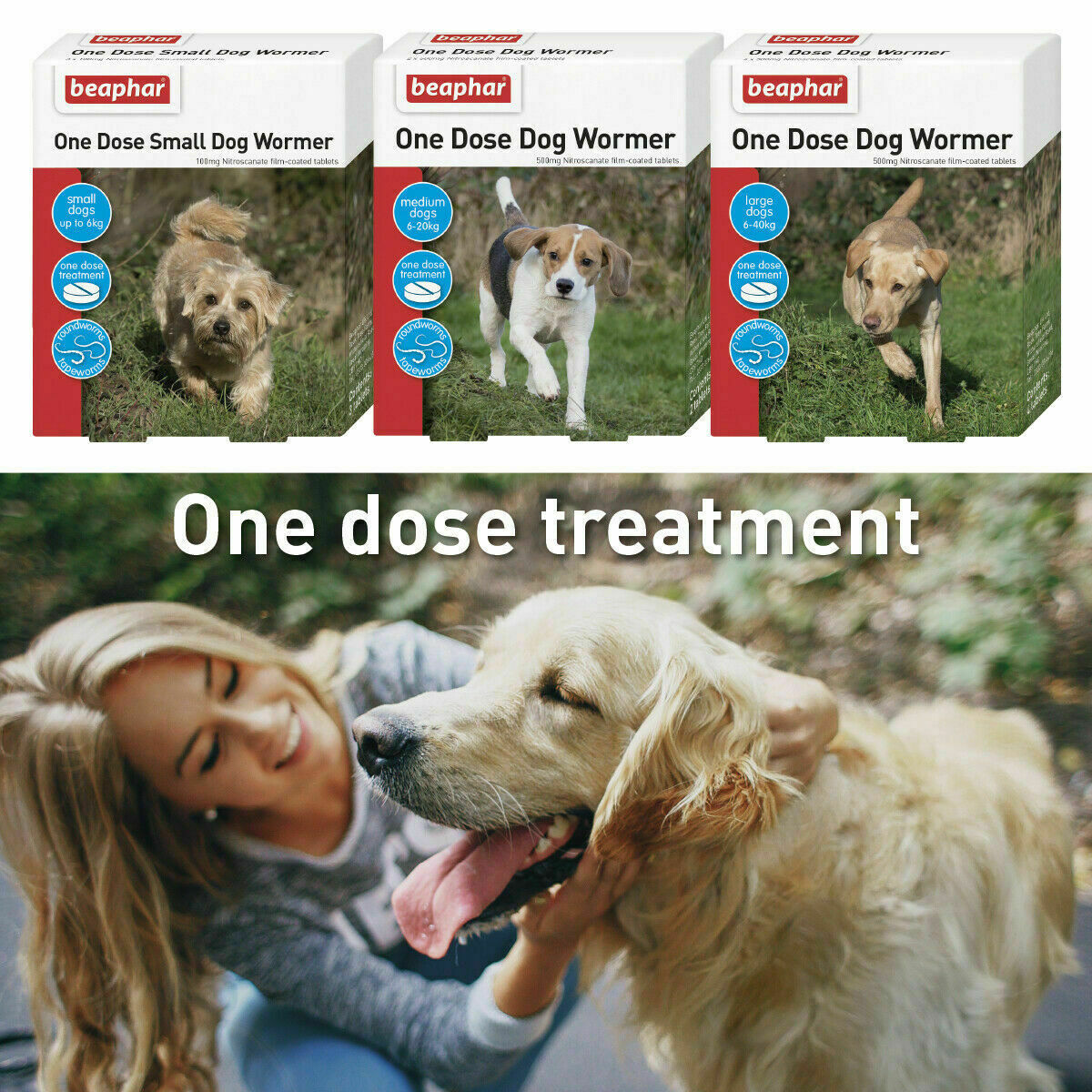 Worming Wormer Treatments Beapharr Dogs & Cats Tablets Cream Roundworms ...