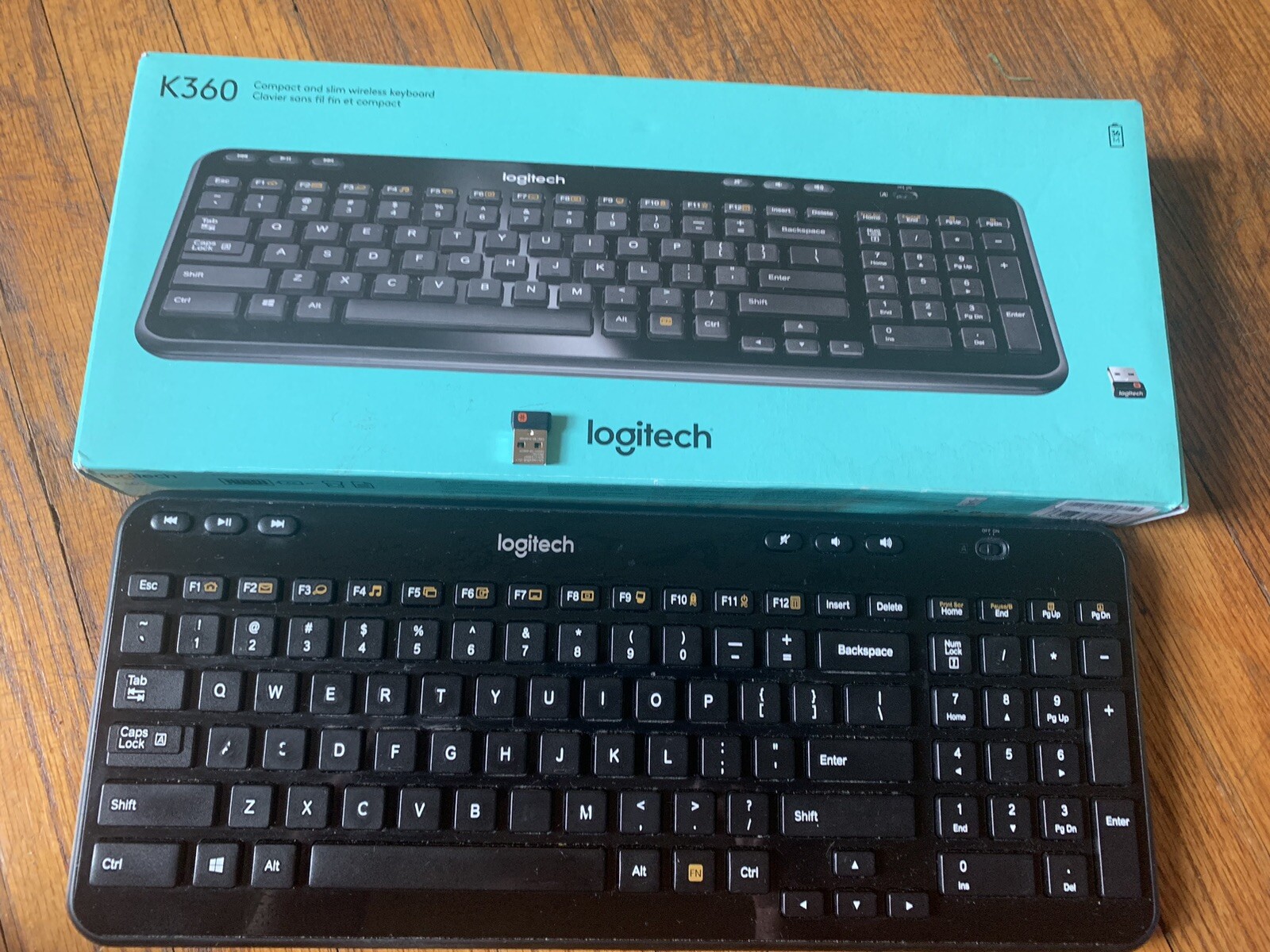 Logitech K360 Compact Wireless USB Keyboard for Windows PC Black w ...