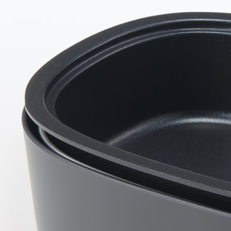 MUJI Japan Deep Hot Plate MJ-HPFK2 Black Cookware Electric Washable ...