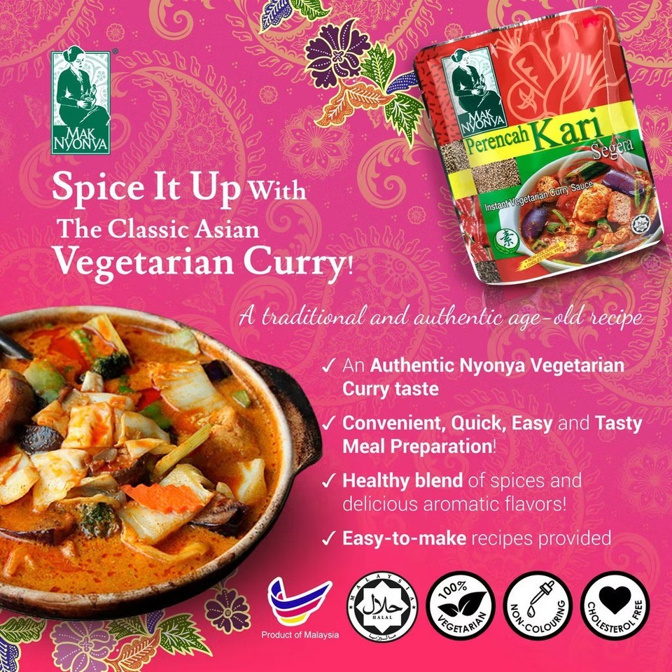 6 x Mak Nyonya Halal Malaysia Instant Vegetarian Curry Paste 200g | eBay