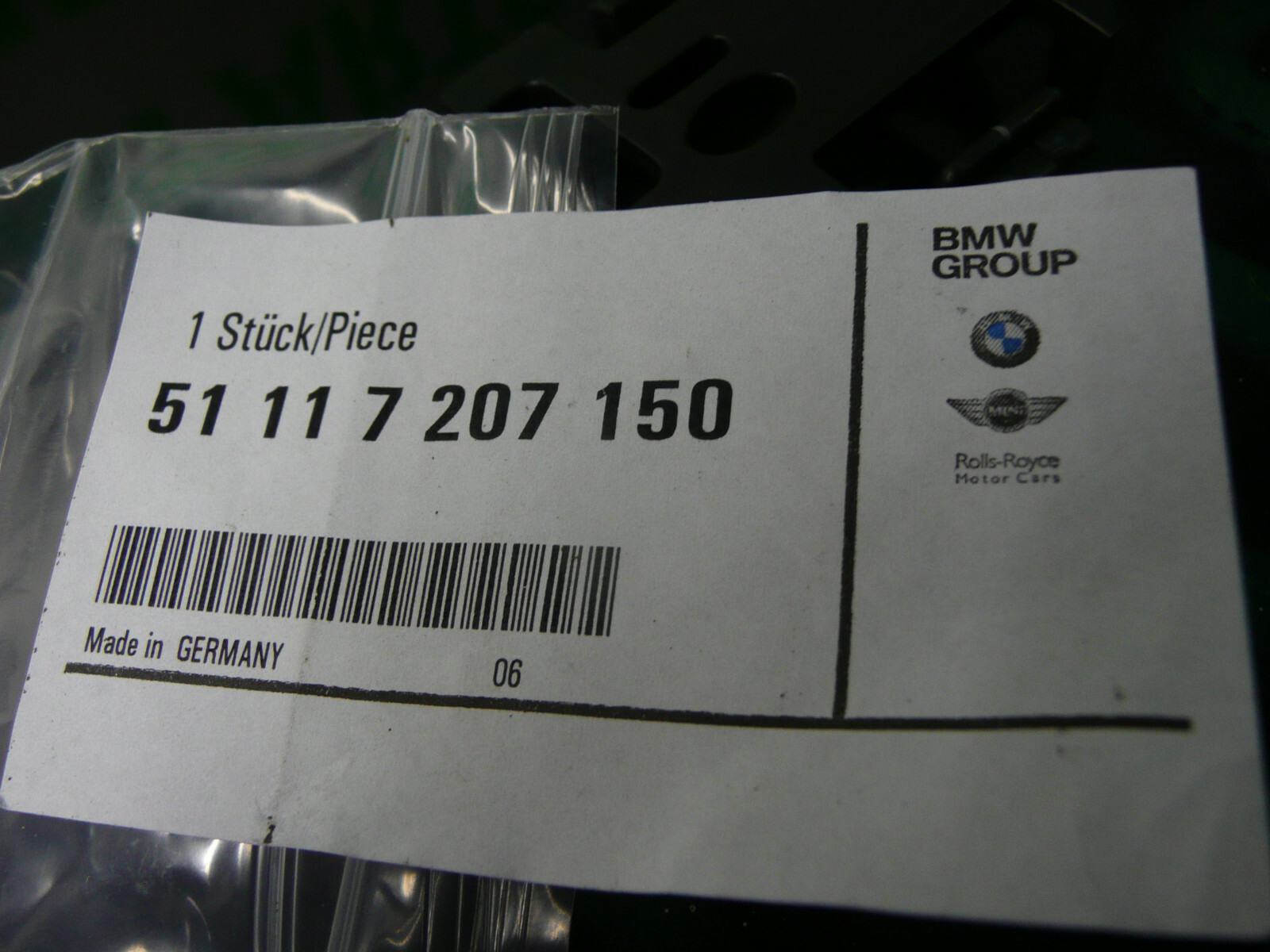 NEW GENUINE BMW F10 F11 HEADLIGHT WASHER DUMMY PLUG RIGHT 51117207150 ...