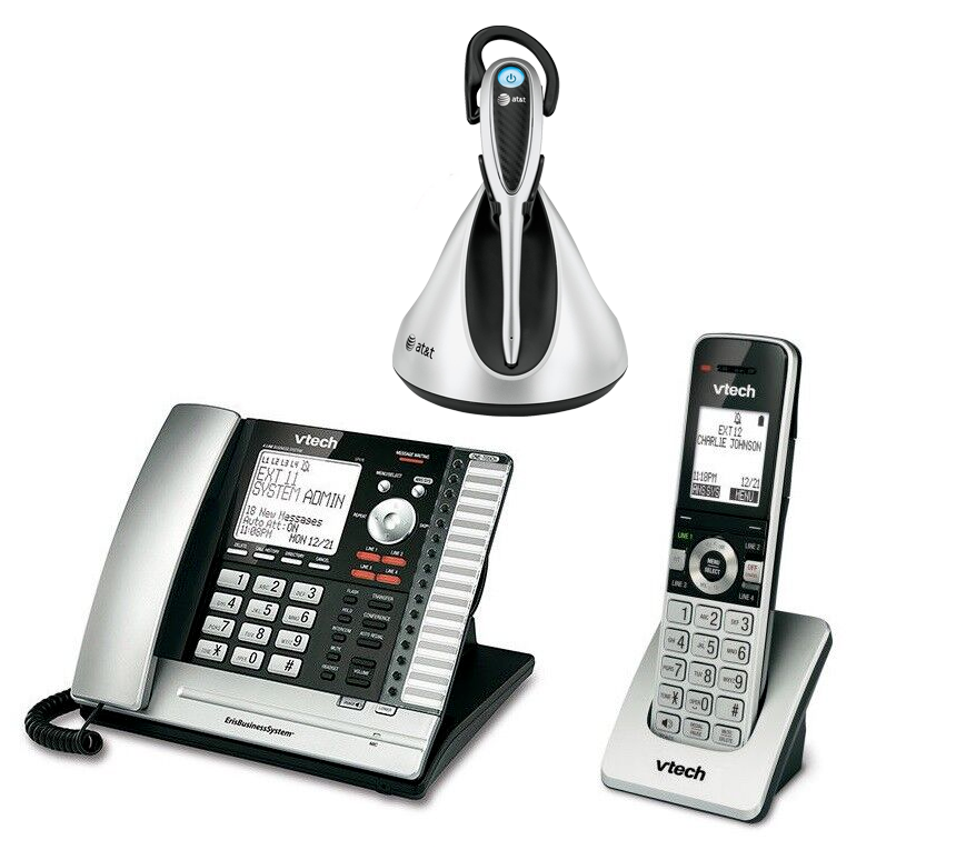 Vtech 4 Line Corded/Cordless Business Phone System 500ft range Wireless ...