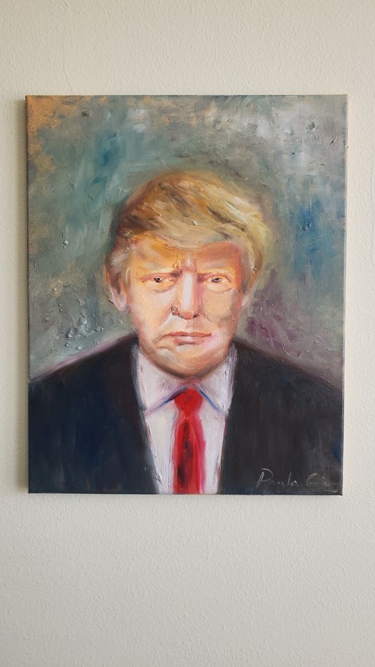 Donald Trump Original Oil Painting Portrait on Canvas Handmade 16 x 20 ...