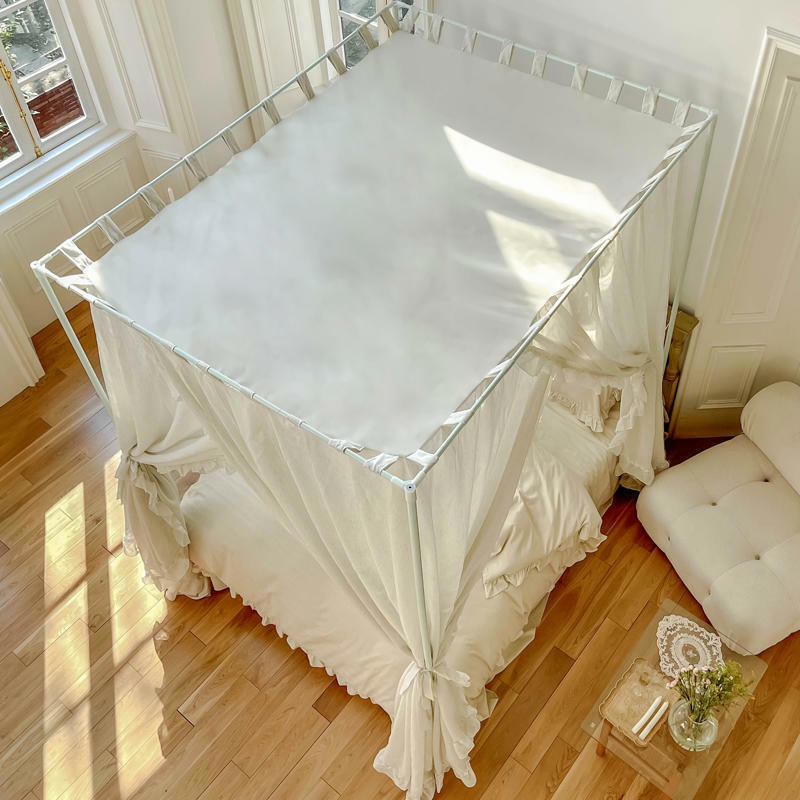 Flax Mosquito Net Bed Netting Canopy Summer France Bed Curtain & White ...