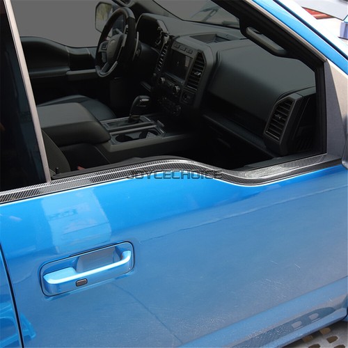 For Ford F-150 Raptor 15-2020 Carbon Fiber Steel Windows Sill Molding ...