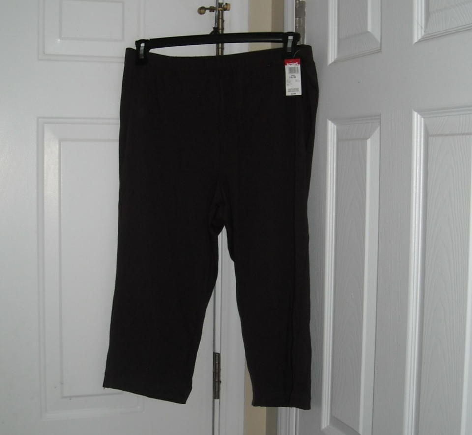Basic Editions Stretch Capri Pants Brown Women's XL, New | eBay