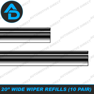 WIPER RUBBER REFILLS 20" x 8mm WIDE UNIVERSAL (10 PAIRS) | eBay UK