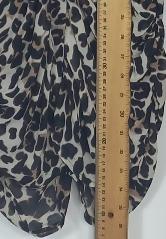 Missguided UK 6 Ruched Leopard Animal Print Sheer Lined Mini Dress NEW ...