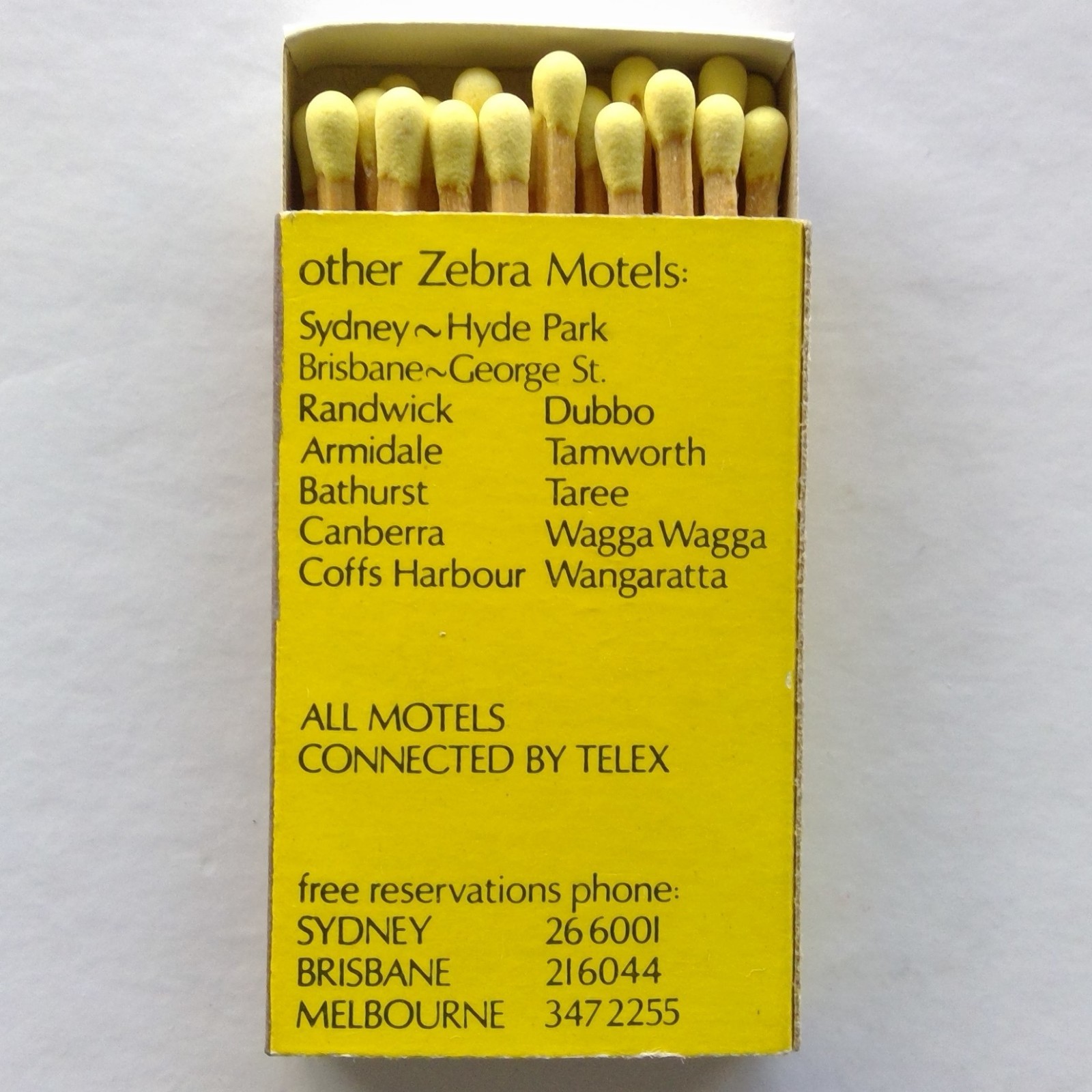 Zebra Motel Melbourne 3472255 Syd 266001 Bris 216044 Matchbox (MX29) | eBay