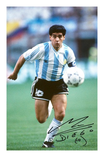 Diego Maradona Signed A4 Autograph Photo Print Argentina World Cup | eBay