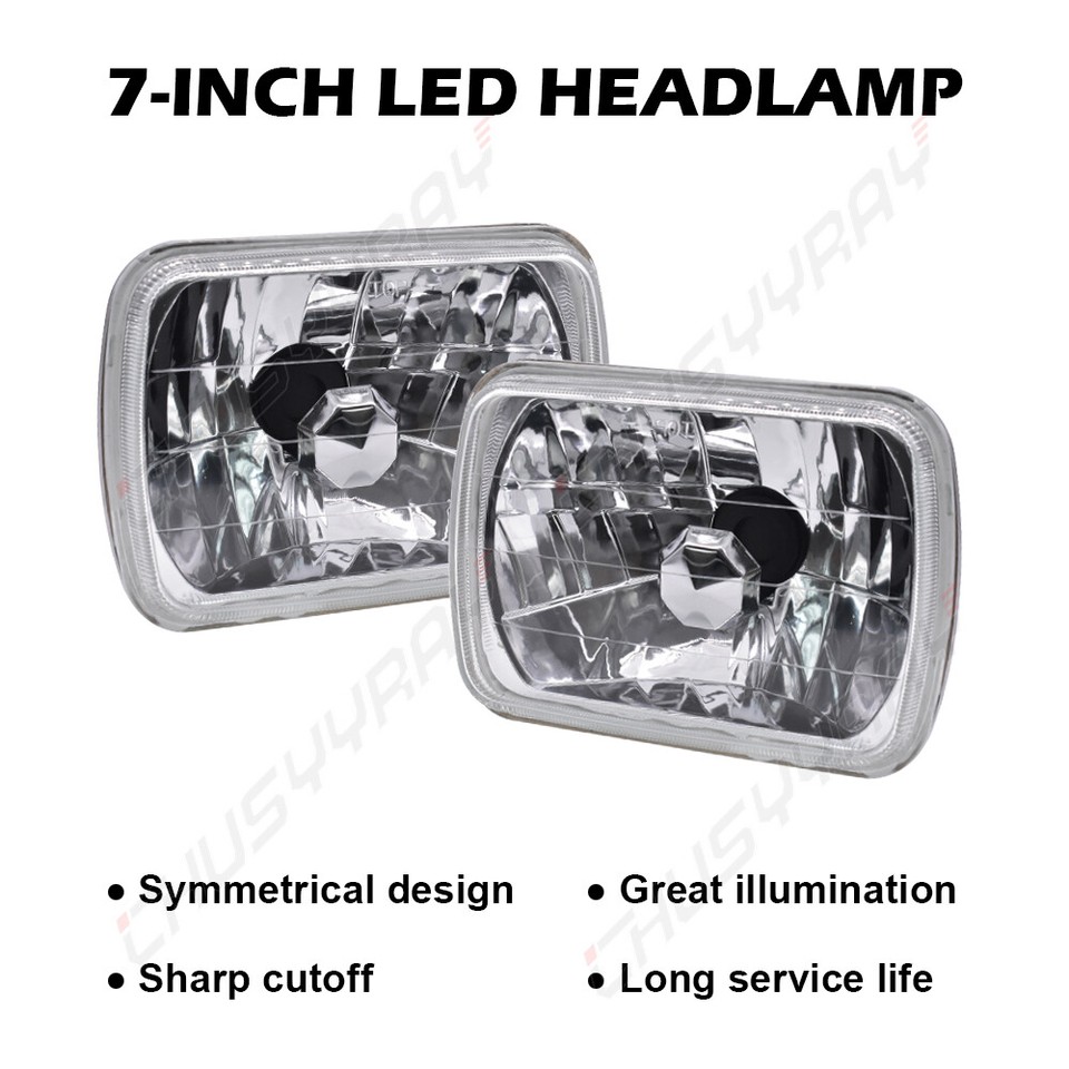 For Chevy Express Cargo Van 1500 2500 3500 Pair 7x6 5x7 Headlights Hi ...