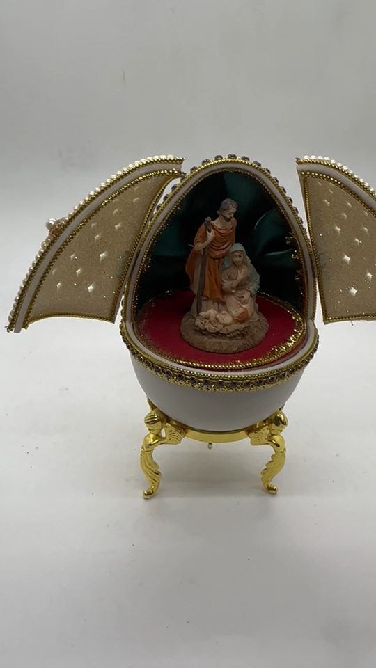 Egg Diorama Nativity Scene Music Box Plays Silent Night | eBay