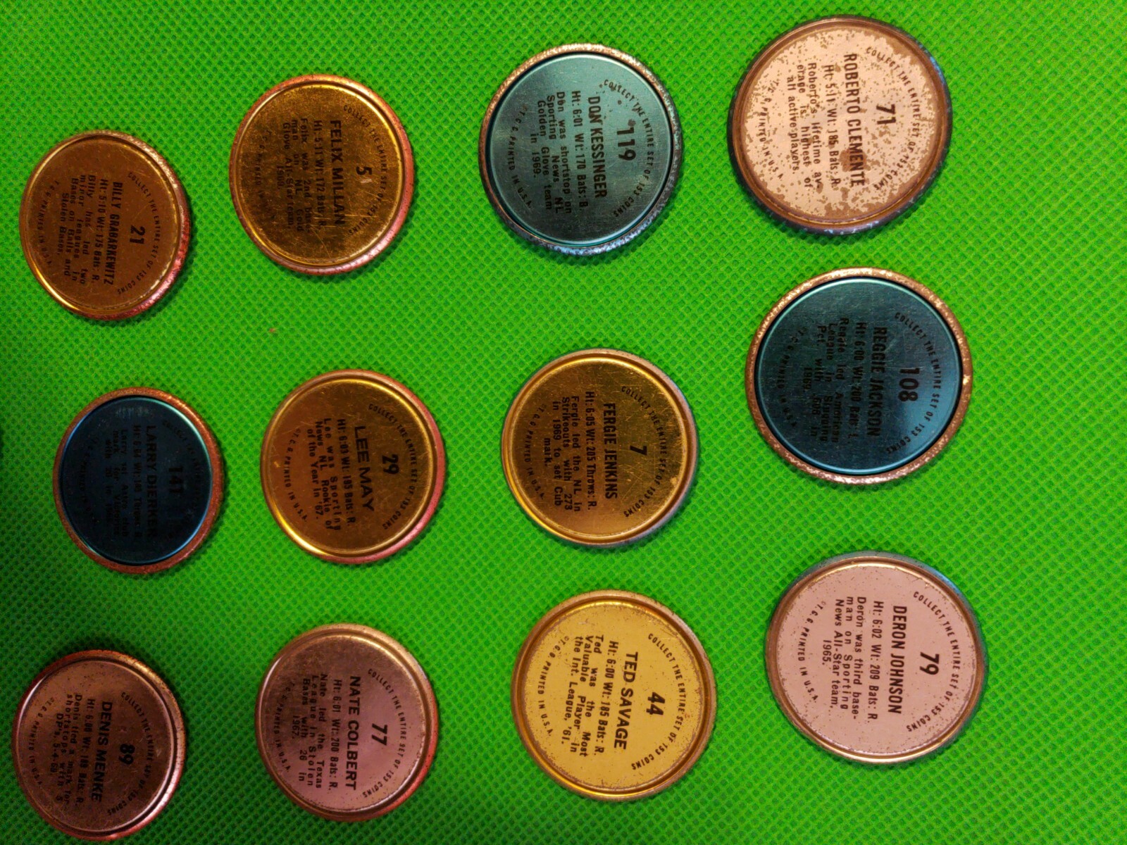 VINTAGE MLB TOPPS BASEBALL METAL MILK CAPS VARIOUS PLAYERS | eBay