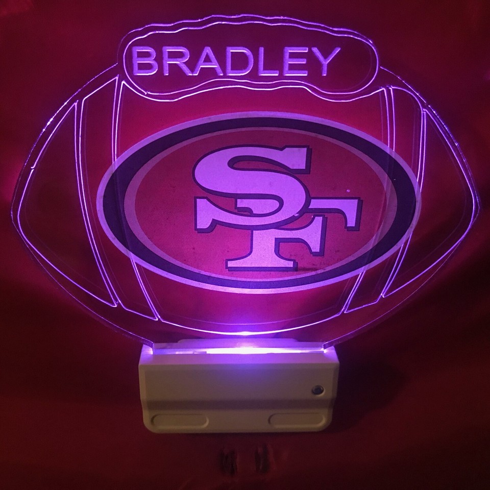 San Francisco SF 49ers NFL Night Light Personalized LED Plug In Dusk ...