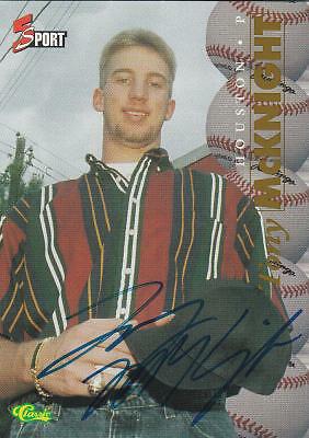 Tony McKnight autographed Baseball Card (Astros) 1995 Classic 5 Sport ...