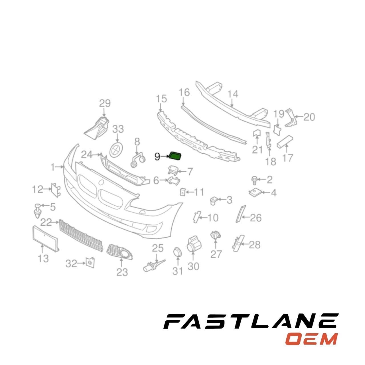 Genuine OEM Headlight Washer Cover for BMW 51118048679 for sale online ...