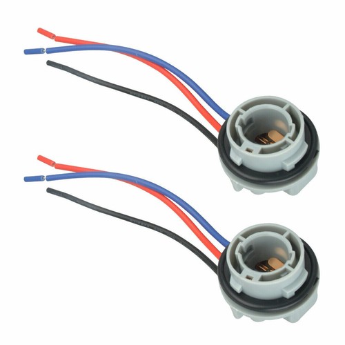 2PCS 2357 1157 LED Pig Tail Plug Stop Brake Turn Light Bulb Socket ...