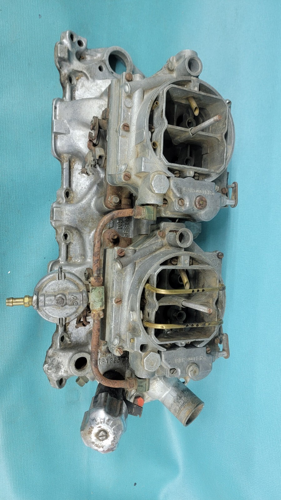 1956-1957 Chevrolet Corvette 2x4 Intake & Carburetors 3731394 Dual Quad ...