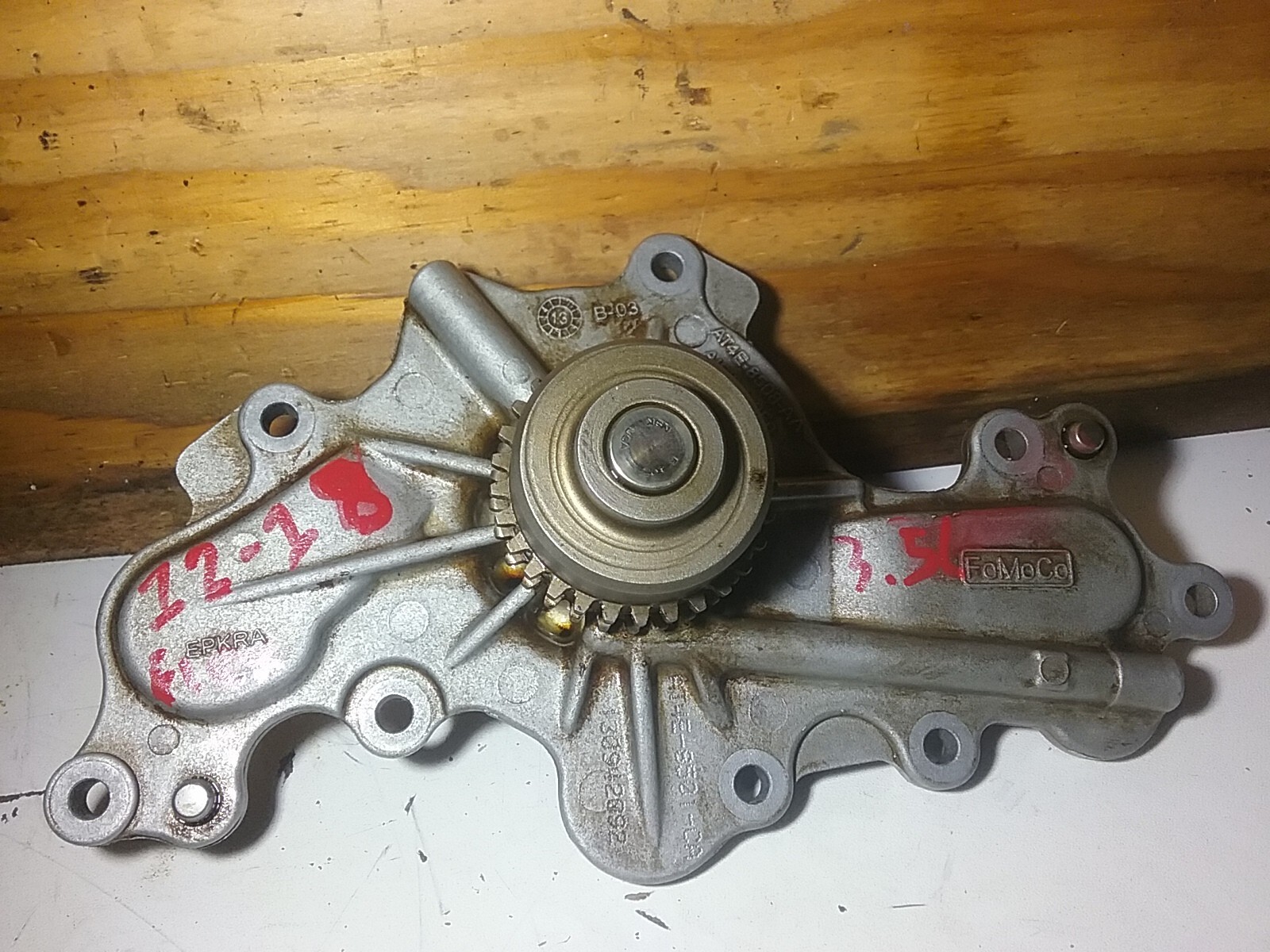 2012-2018 Ford Flex 3.5L Water Coolant Pump AT4E-8508-AA (6 Cylinder ...