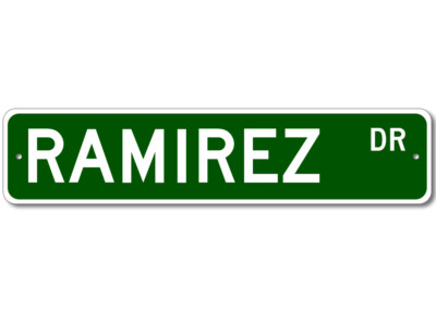 Ramirez Drive Street Sign Personalized Custom Last Name Metal Sign ...